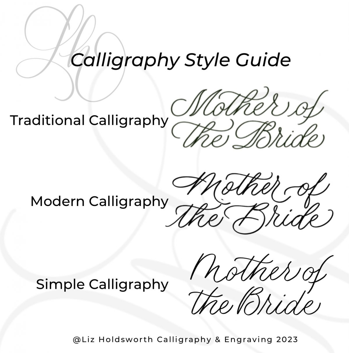 Calligraphy Styles - Liz Holdsworth Calligraphy | Ireland